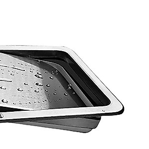 Gazechimp Recessed Garbage Cover,360° Rotating Flap,Decoration Recessed Counter Top Stainless Steel Balance Flip for Restaurant Office Bedroom, Rectangle Silver