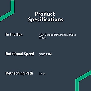 Amazon Brand - Denali 3-Position 10 Amp 14-Inch Corded Dethatcher