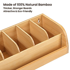 UGZOO Bamboo Belt Organizer Holder - Belt Holder for Closet Wall, Drawer or Tabletop Displays - Belt Storage Rack with Mounting Hardware Makes Great for Men (Bamboo 02)