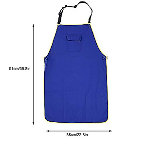 Tear-Resistant Washable Welders Accessory Comfortable Fire Resistant Apron, Blue Durable Flame Retardant Apron, for Cutting Welding