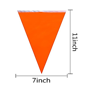 WEITBF 50ft 30pcs Orange Pennant Banners Flags String Triangle DIY Bunting Flags,Party Decorations for Grand Opening,Kids Birthday,Festival Celebration
