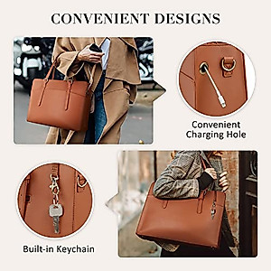 ECOSUSI Laptop Bag for Women 15.6 Inch Work Briefcase Tote Professional with Shoulder Strap for Business Travel Office