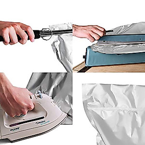 TekUnlimited 5 GALLON Mylar Bags with 30 (2000cc) Oxygen Absorbers–10 mil Mylar Bags for Food Storage for Grains, Dry Aging Bags for Meat-Long Term Food Storage (25 Pack)