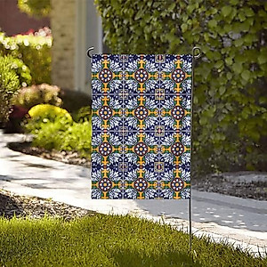 Mexican Talavera Tile Pattern Garden Flag - Vibrant Double Sided Garden Flag - Yard Decorating Flag Garden Flag Decoration - Outdoor Flag Decorator'S Favorite