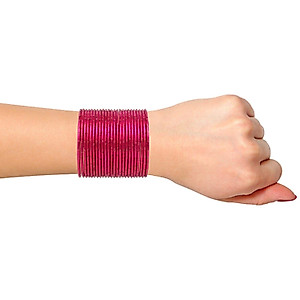 Efulgenz Indian Bangles Set Bollywood Plain Metal Bangle Bracelets Costume Jewelry for Women