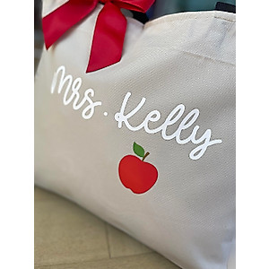 Personalized Large Teacher Tote Bag - Custom Gift for Teacher - Customized Tote Bag - Gift for Teacher - Thank You Gift for Teacher - Student Teacher Gift - Teacher Appreciation