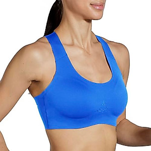 Brooks Women's Crossback 2.0 Sports Bra for Running, Workouts & Sports - Bluetiful/Golden Hour - 40 C/D