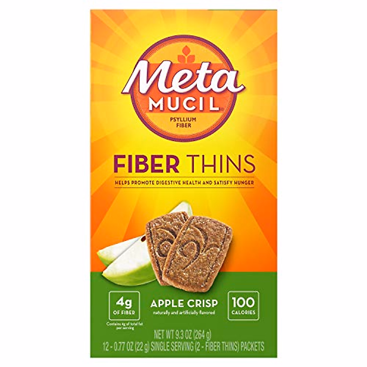 Metamucil Fiber Wafers Apple Crisp 24 Each (Pack of 2)