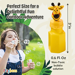 Playbees Zoo Animal Bubbles - 24 Pack - Safari Party Favors, Bulk Mini Wand Bottles - Jungle Zoo Characters for Kids