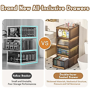 Maricruz Stackable Storage Bins With Lids,Storage Bins With Front Doors,Transparent Storage Cabinet,Stackable Closet Organizers Perfect For Home, Office,Dorm Room(4 Pack,Clear, 8gal)