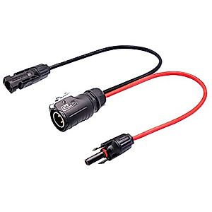 AAOTOKK 10AWG Solar Female & Male Connector to 2 Pin Male Power Industrial Circular Connector for fit Solar Panel Suitcase, Forrest River RV Ports, Grand Design RV's Industry (0.4m/1.3ft)