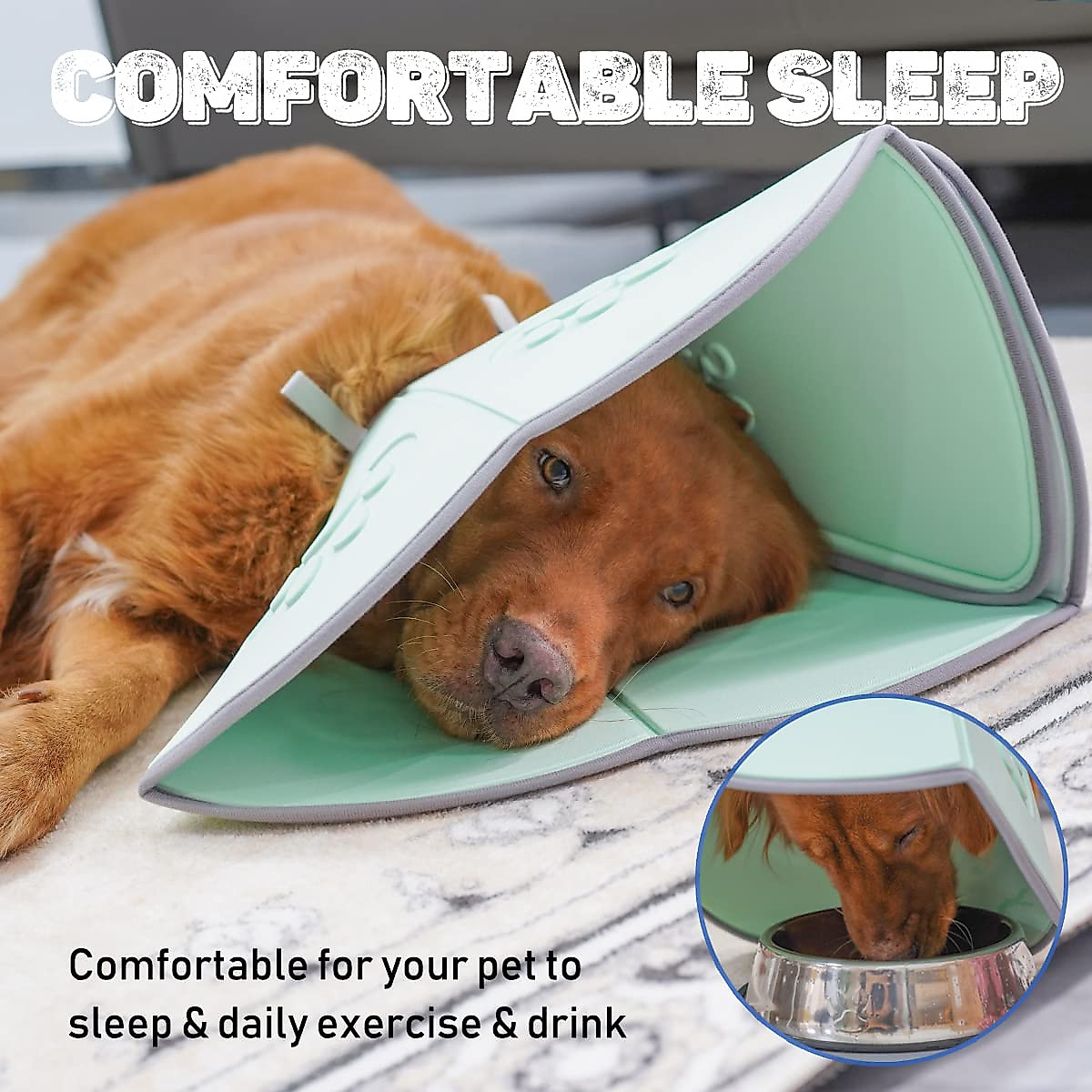 TAVAYVIP Adjustable Soft Dog Cone, Recovery Collar for Dog After Surgery Anti-Bite Lick Wound Healing, Elizabethan Collar (OR-MP)