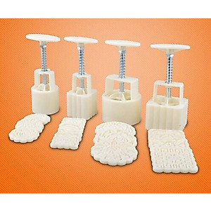 Cool Cook 4 Sets 12 Pcs Mode Mooncake Fodant Gift DIY Moon Cake Mold