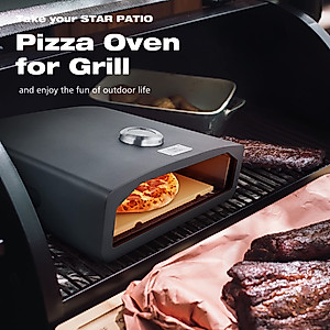 STAR PATIO Pizza Oven for Grill - Portable Grill Top Pizza Oven with Pizza Stone, Pizza Peel and Thermometer - Home Backyard Pizza Maker for Charcoal Grill, Gas Grill, PZB-002