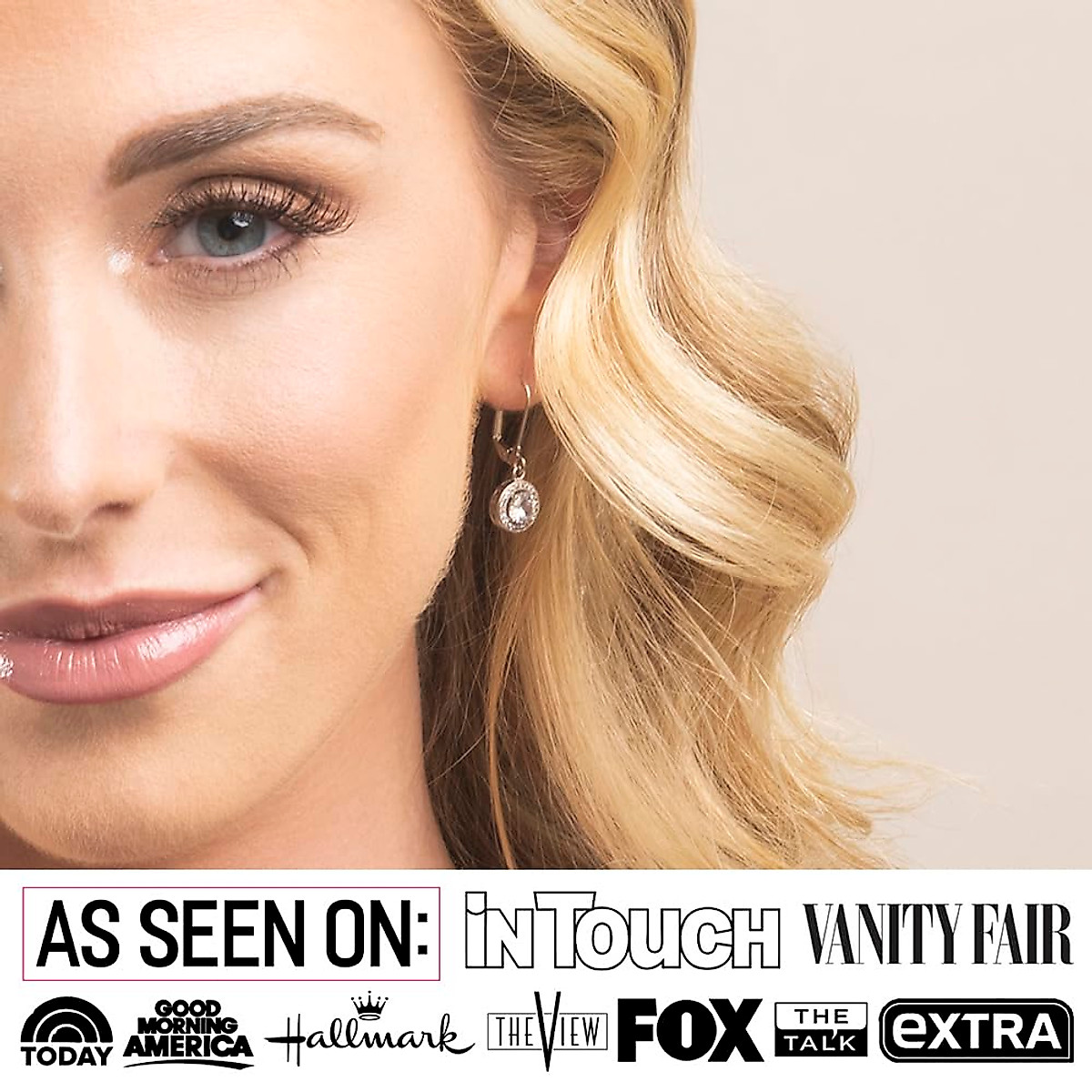 Cate & Chloe Juliana 18k Rose Gold Plated Halo Dangle Earrings | Women's Gold Drop Dangle Earrings with Solitaire Round Cut Cubic Zirconia Crystals, CZ Halo Earring Set for Women, Gift for Her