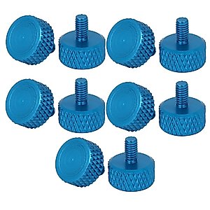 Aexit Computer PC Cleaning & Repair Graphics Card Flat Head Knurled Thumb Screws Sky Blue Computer Screws M3.5x6mm 10pcs