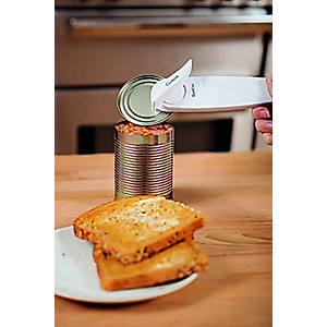 Culinare C10005 EasiCan Opener - Manual can opener with a durable stainless steel mechanism for precision cutting and clean lid removal, in white