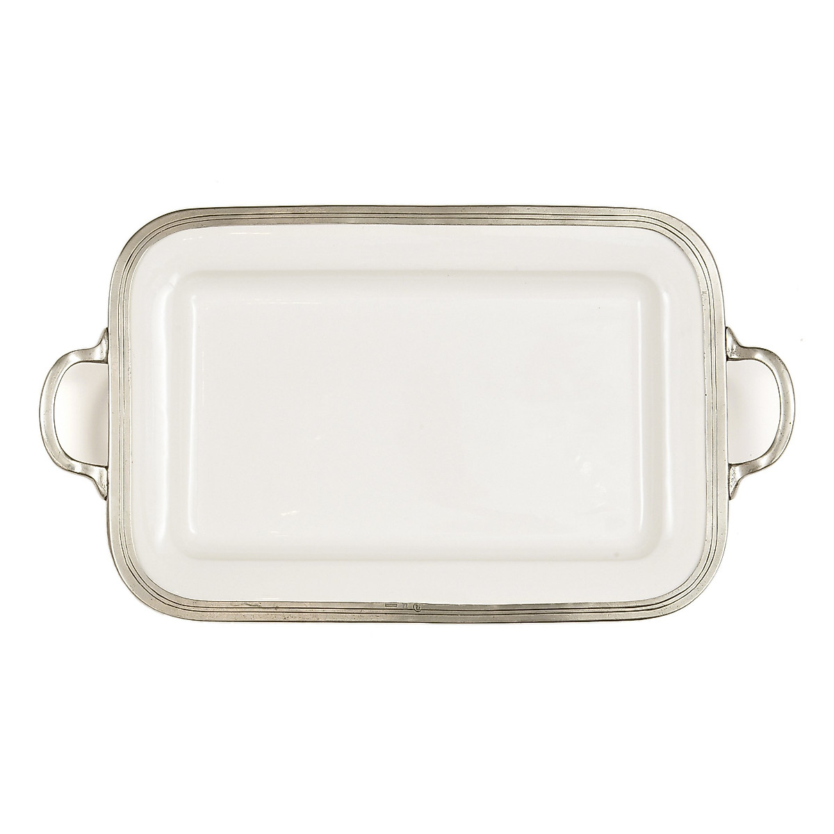 Arte Italica Tuscan Rectangular Tray with Handles, White