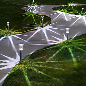 Greluna Solar Outdoor Lights 10 Pack, Waterproof Auto On/Off LED Solar Pathway Lights for Yard, Backyard, Lawn, Landscape Decor