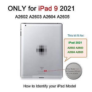 for iPad 9 (9th Gen 2021) A2602 A2603 A2604 A2605 Screen Replacement Glass Touch Digitizer Repair Kit with Home Button & Tools - Only for iPad 9 9th Generation