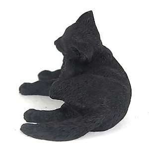 Veronese Design Black Cat Scratching Ear Mini Figurine