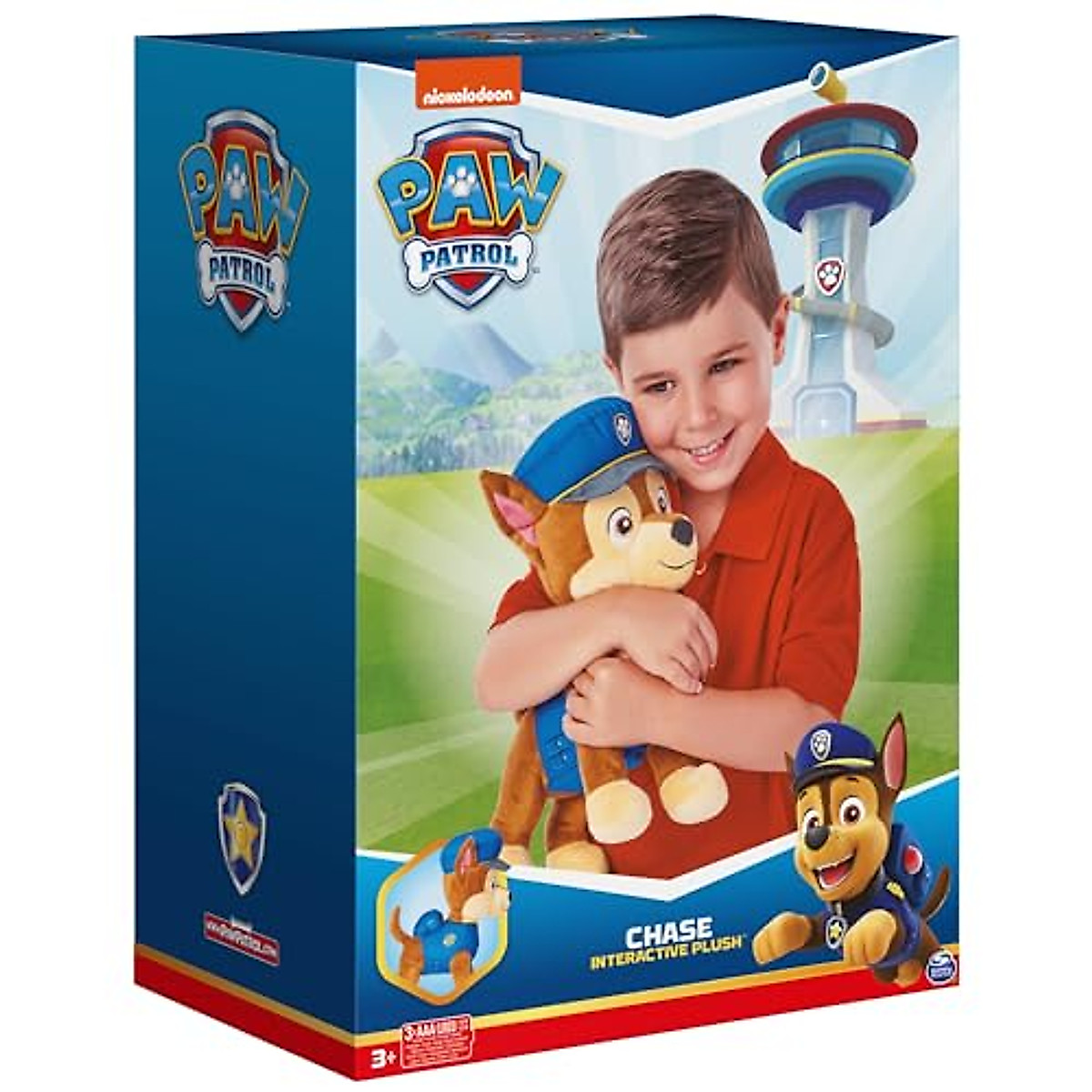 Paw Patrol, Talking Chase 12-Inch-Tall Interactive Plush Toys with Sounds, Phrases and Wagging Tail, Stuffed Animals, Kids Toys for Ages 3 and up
