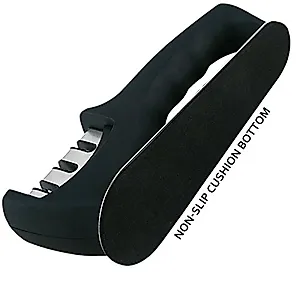 CJHFAMILY Knife Sharpener for Straight Knives - 3 Stage Diamond Coated Sharpening Wheel System