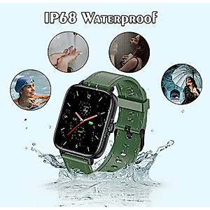 Choiknbo Smart Watch 1.7" Touch Screen Call Answer Receive /Dial, Fitness Tracker Smart Watches for Android iOS Phones, IP67 Waterproof with Sleep/Heart Rate Activity Tracker Smartwatch for Man Women