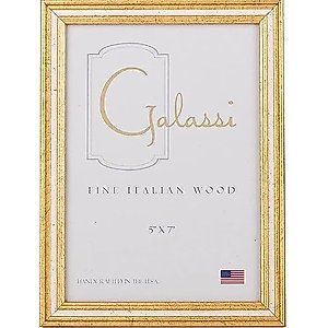 F. G. Galassi Handcrafted Fine Italian Wood Photo Picture Frame Gold With Creme Channel - 5 x 7-25257