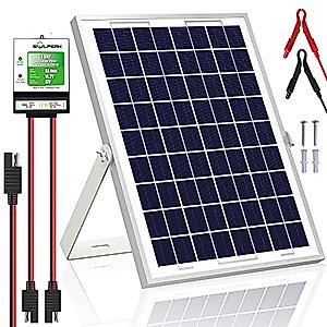 SOLPERK 10W Solar Panel，12V Solar Panel Charger Kit+8A Controller，Suitable for Automotive, Motorcycle, Boat, ATV, Marine, RV, Trailer, Powersports, Snowmobile etc. Various 12V Batteries. (10W Solar)