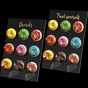 2 Pack Donut Stand Donut Display Wall Stand for Dessert Table Clear Acrylic Donut Holder Stand for Wedding Birthday Treat Holiday Gathering Party (13.78 x 9.84 Inch)