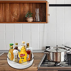 Lazy Susan Turntable Spice Rack Spinning Cabinet Organizer Rotating Condiment Tray Spinner for Pantry Kitchen Vanity Bathroom Jewelry Container Makeup Holder Cosmetic Storage (11 Inch)
