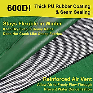 Lawn Mower Cover - Heavy Duty 600D Polyester Oxford Waterproof, Tractor Cover Fits Decks up to 54", UV Protection Universal Fit with Drawstring All Season/Weather Protection