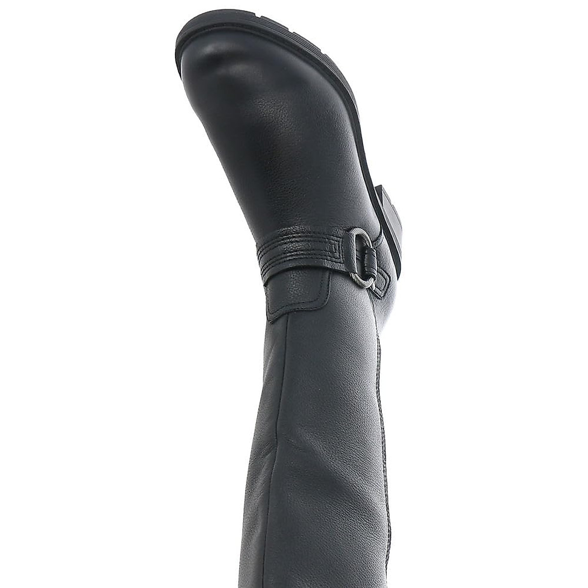 Clarks Women's Hearth Rae Wide Shaft Knee High Boot, Black Leather, 7