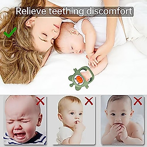 ZKHW Pig Baby Teething Toys for Babies 0-6 Months, Never Drop Silicone Baby Mitten Teether Toy for Infants 6-12 Months, BPA Free Baby Chew Toys for Sucking Needs,Green