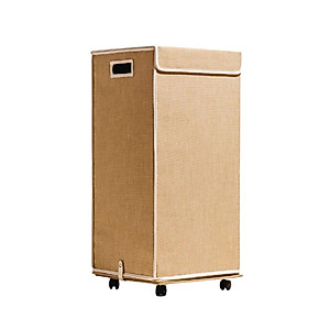 NORI Laundry Hamper - Slim Laundry Hamper - Laundry Basket w/Lid & Wheels - Collapsible Hamper w/Lid, Storage Pouch & Wheel Attachment | Apartment and Dorm Room Essentials | Women Gift Ideas