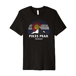 Pikes Peak Colorado Flag - Mountain Adventure Premium T-Shirt