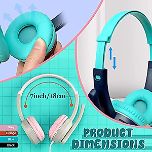 8 Pack Kids Headphones with Rotating Mic Bulk Wired Classroom Headphones with 3.5 mm Jack Over Ear Adjustable Headphones for Kids Teens Adults School Office Meetings Chat, 4 Colors