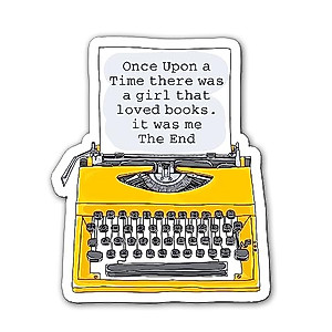 Akira Once Upon a Time Typewriter Stickers, Water Assistant Vinyl Bookish Decals for Water Bottles Laptops Phone, Humor Book Gifts Decorations, Kindle Stickers, Booktok Gifts, Book Stickers Reading
