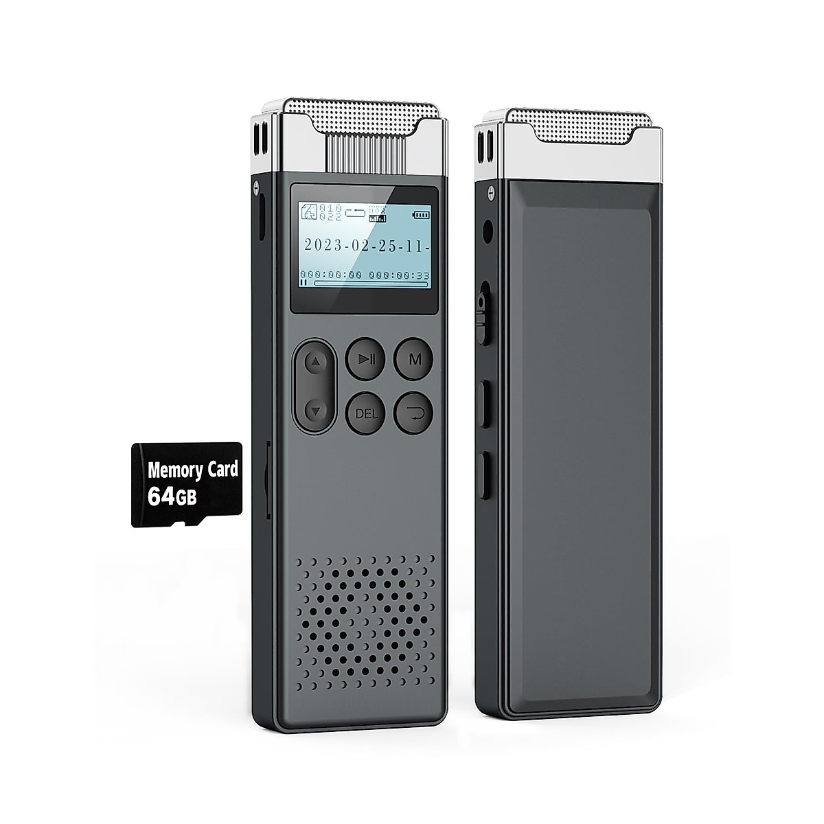 80GB Digital Voice Activated Recorder with Playback - Audio Voice Recorder for Lectures Meetings, Recording Device Dictaphone Sound Tape Recorder with Password & Card Reader