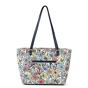 Sakroots womens Canvas, & Closure, Metro Tote Bag in Coated Canvas Large Roomy with Zip Closure Sustainable Durable Design Linin, Multi Bloom, One Size US