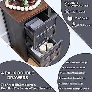 SinCiDo Fireplace TV Stand for TVs up to 80 Inches, Farmhouse Entertainment Center w/36 Electric Fireplace & 4 Faux Double Drawers, Large Media Console Cabinet for Living Room, 70 Inch, Dark Grey