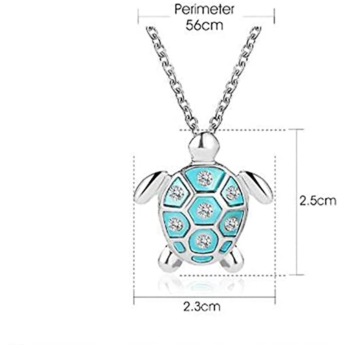 Turtle Pendant Imitation Opal Necklace Zircon Clavicle Chain Women's Jewellery Gift Accessories, Blue Durable Design