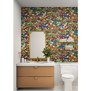 NextWall Floral Meadow Peel and Stick Wallpaper (Multicolored)