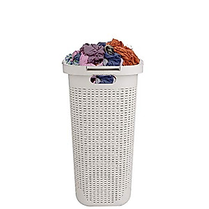 Mind Reader Basket Laundry Hamper, Bathroom, Bedroom, Closet, 60 Liter, Ivory & HHAMP40-IVO, Laundry, Storage, Bathroom, Bedroom, Home, Ivory 40 Liter Clothes Basket