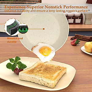 NICOMOW Kitchen Utensils Basic Kitchen Utensils,Non-Stick Coating Inside,Non-Slip Handles,Heat Resistant Lacquer (Set of 9),Easy to Clean,White