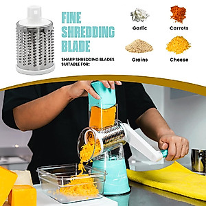 Sagno Cheese Grater | Rotary Cheese Grater with Handle and Cheese Shredder Rotary | Spinning Vegetable Chopper and Slicer Rotary Grater for Kitchen | Cheese Shredder with Handle | Kitchen Gadgets