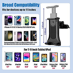Lopnord Car Phone Tablet Mount CD Slot Holder Compatible with Samsung Galaxy Z Fold 4 3/S23 S22 Ultra/S21/iPad Mini 6/Google Pixel 7 6, Tablet Holder for Car for iPhone 14 13 Pro Max 7-11 inch Tablet