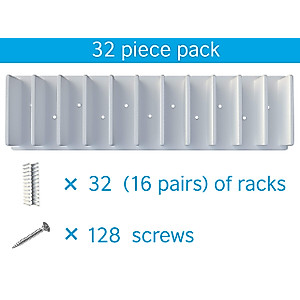 EZStudRack Shelving System for Garages, Sheds, Pantries, Closets, and More. Includes 32 EZStudRacks & 128 Screws- WOOD NOT INCLUDED