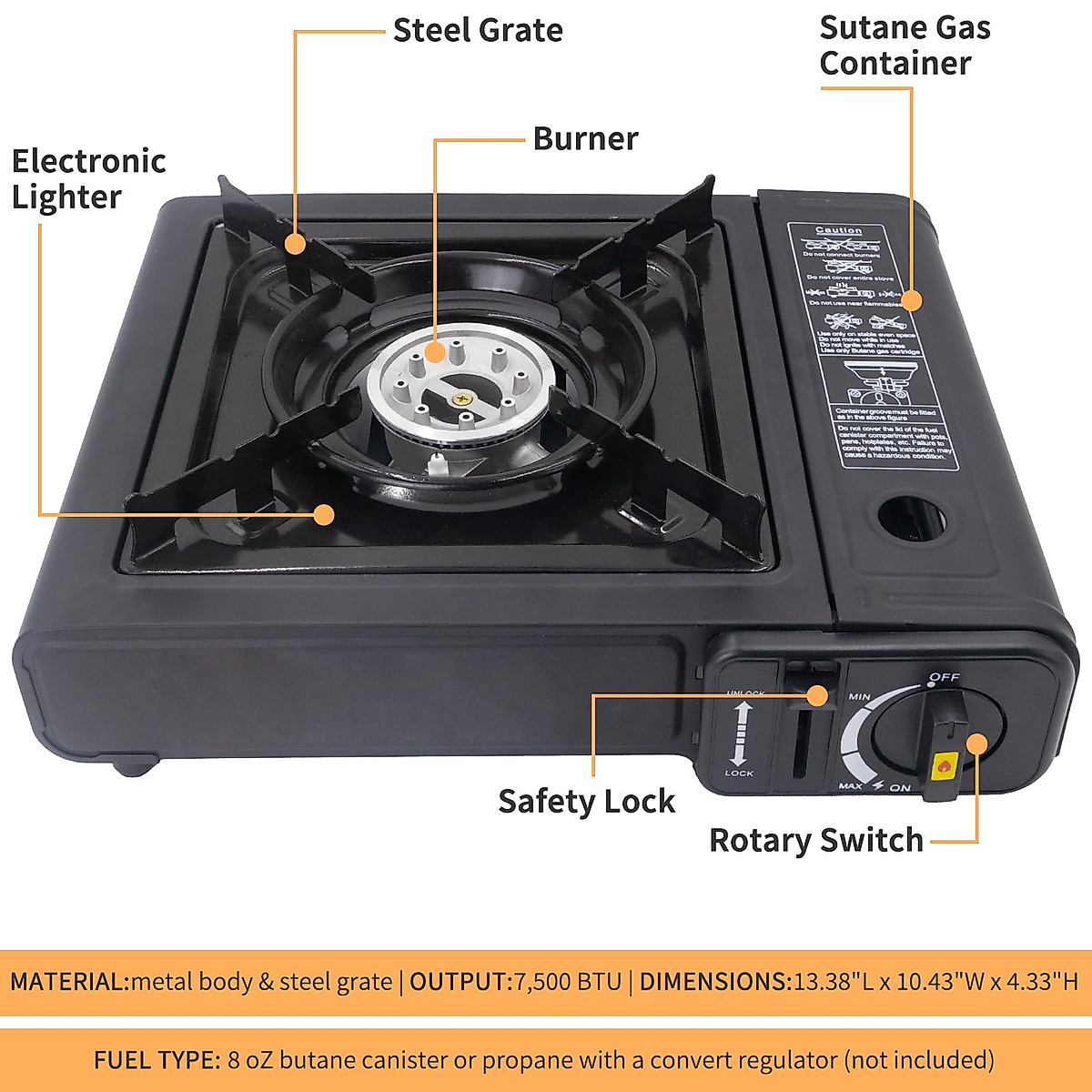 ShellKingdom Camping Stove Portable Outdoor Emergency Butane Stove Burner with Carrying Case For Camping, Picnics, Hiking, BBQ